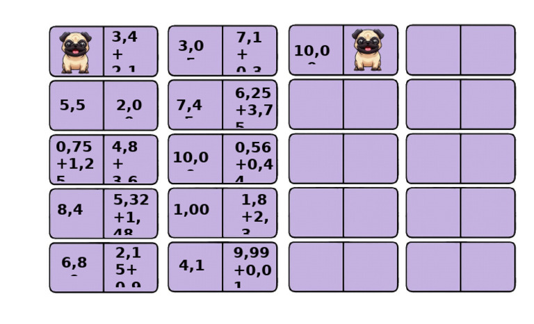 Dominó Decimales | PDF