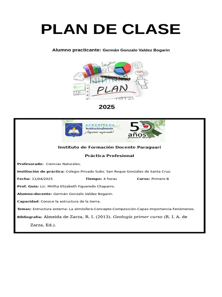 Plan Geología Germán Valdez-1 | PDF | Clima | Nube
