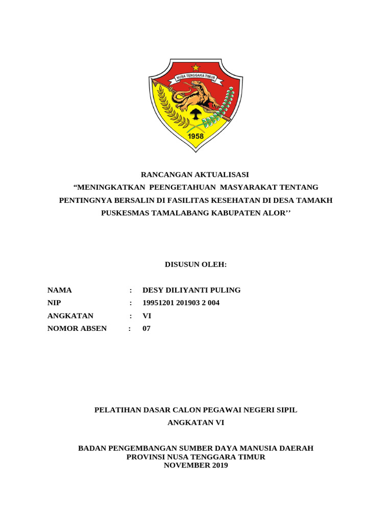 RANCANGAN AKTUALISASI DESY | PDF