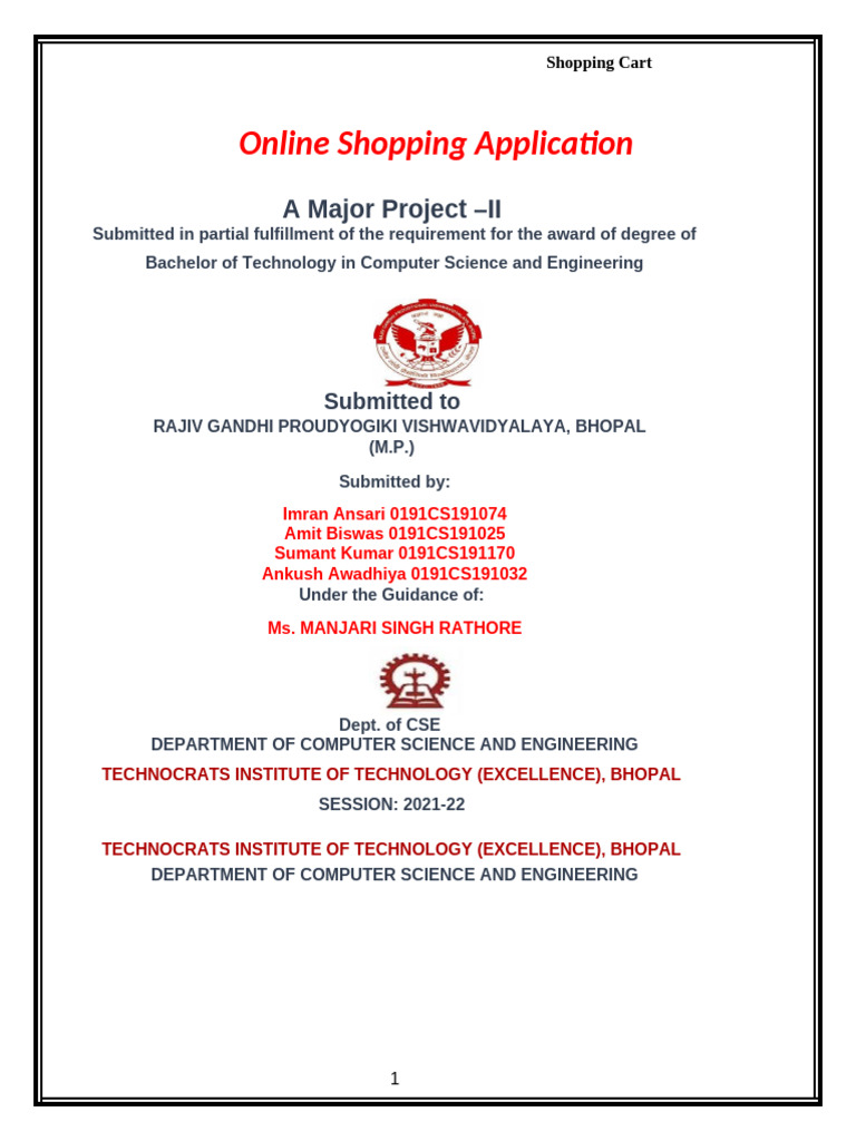 Online Shopping Portal Project Report | PDF | Use Case | Class ...