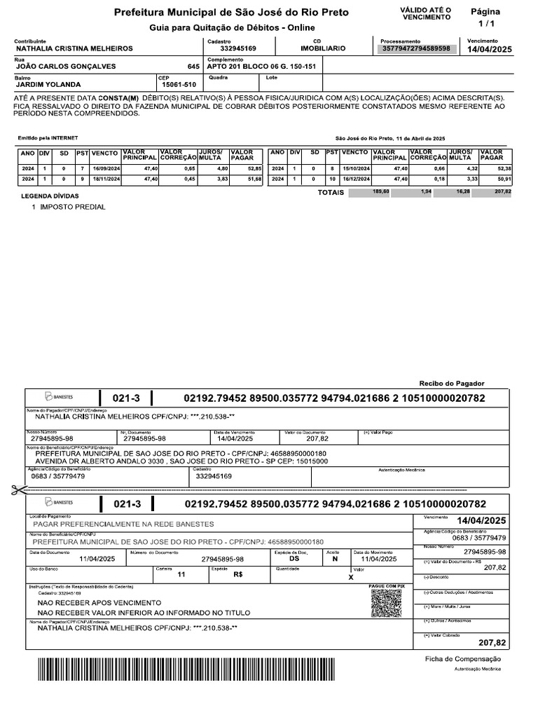 Boleto Apto Iptu | PDF