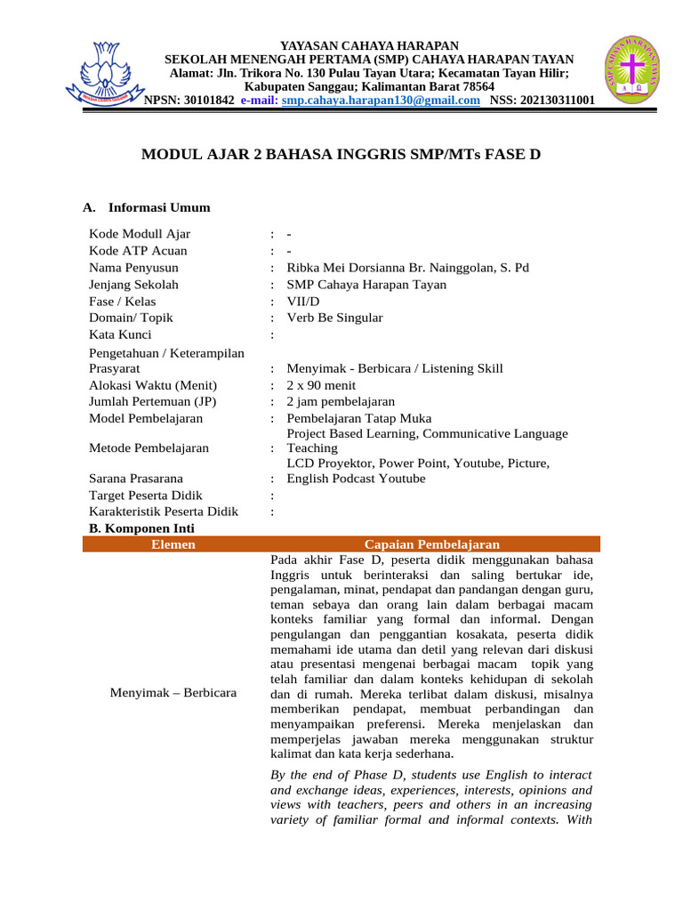Modul Ajar Sondang Wrd-1 | PDF
