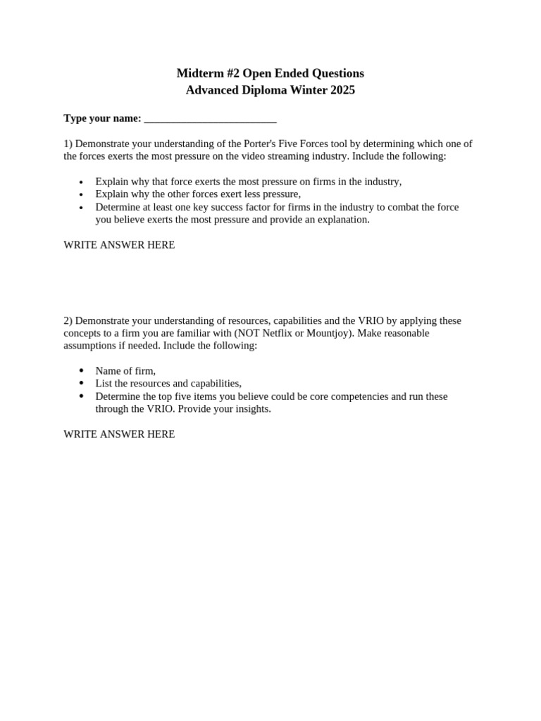 Midterm#2 Open Ended | PDF