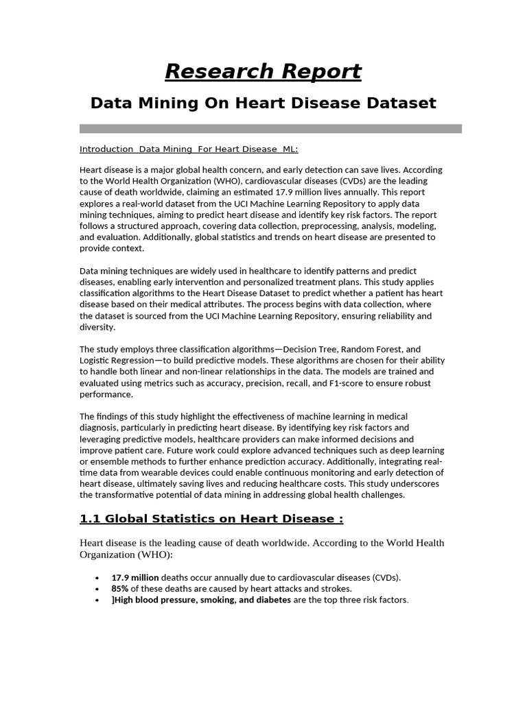Muhammad Arslan Heart Disease Report | PDF | Cardiovascular Diseases ...
