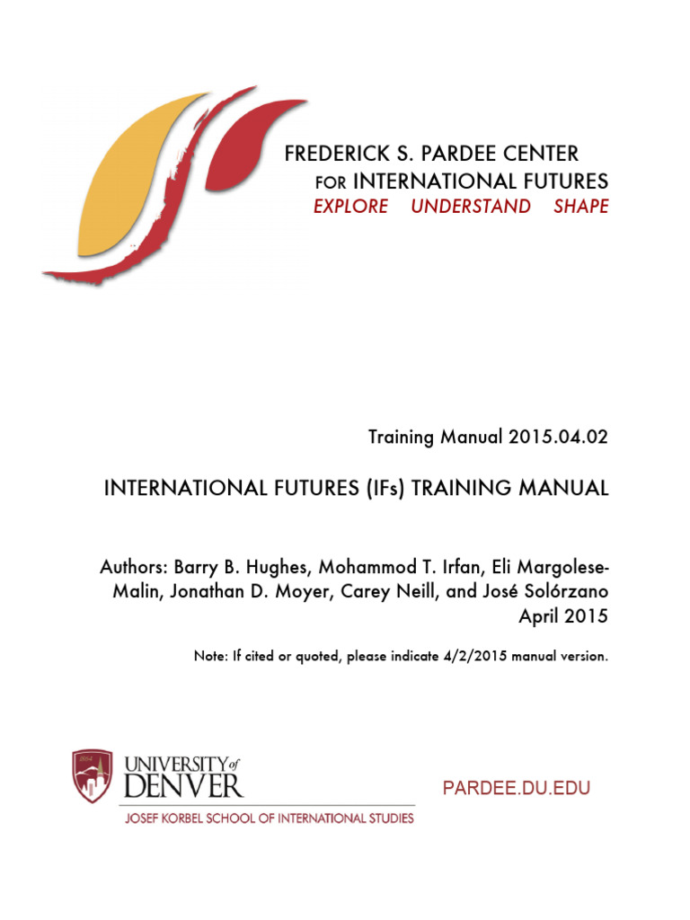 IFs Training Manual | PDF | Forecasting