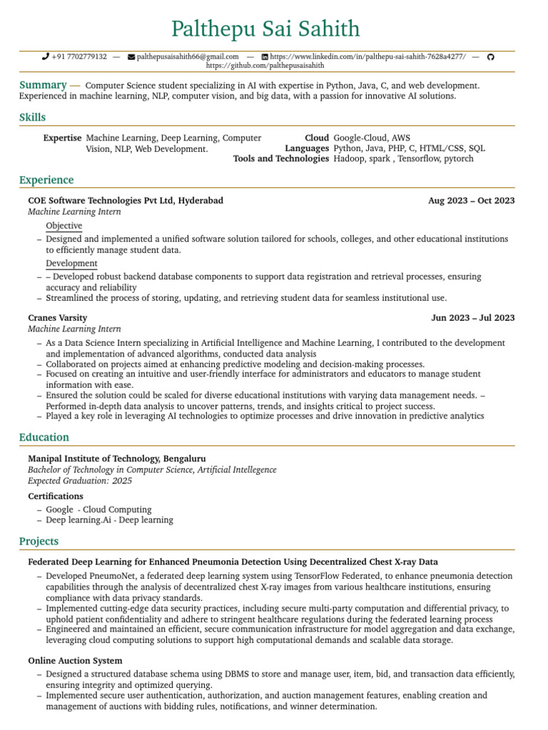 Saisahith New Final Resume | PDF | Cluster Analysis | Machine Learning