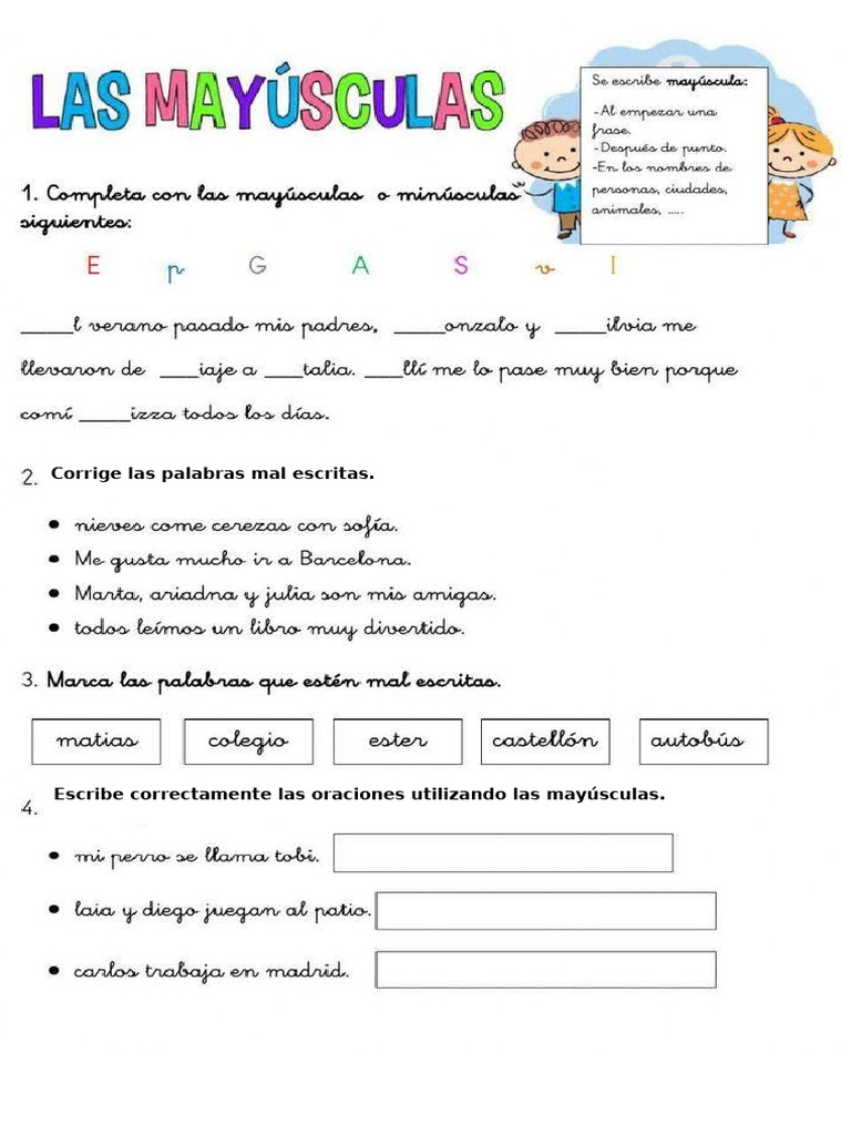 Corrección de ortografía y mayúsculas | PDF