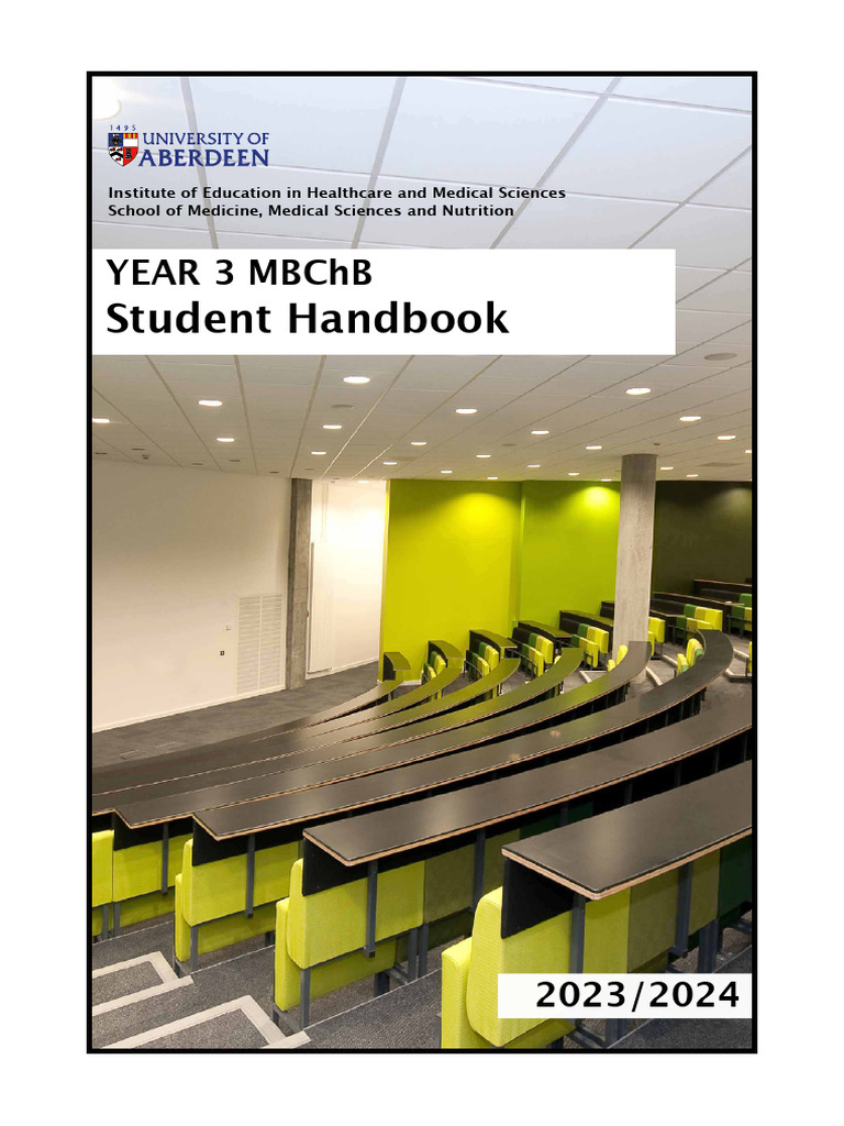1e2a0501 Y3 MBCHB Student Handbook 2023-24 | PDF | Medical School ...