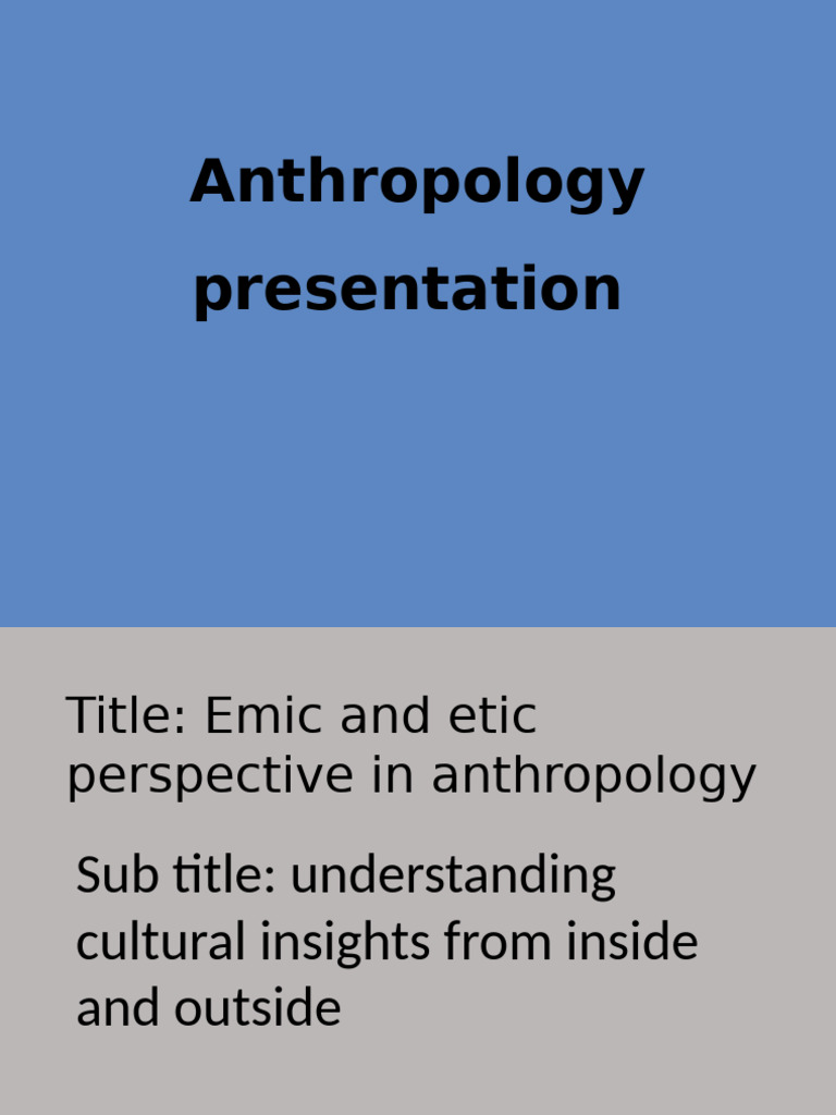 Anthropology | PDF