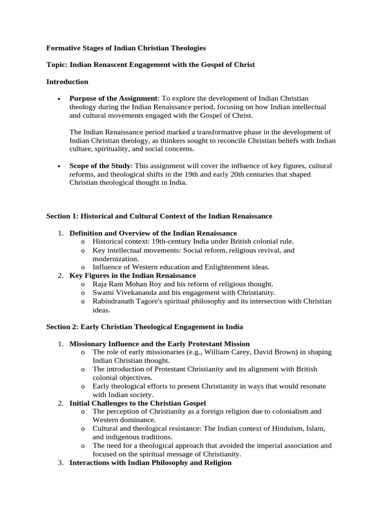Formative Stages of Indian Christian Theologies | PDF | Theology ...