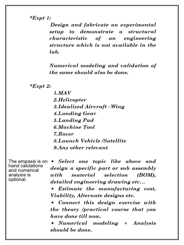 Experiment and Design Projects | PDF