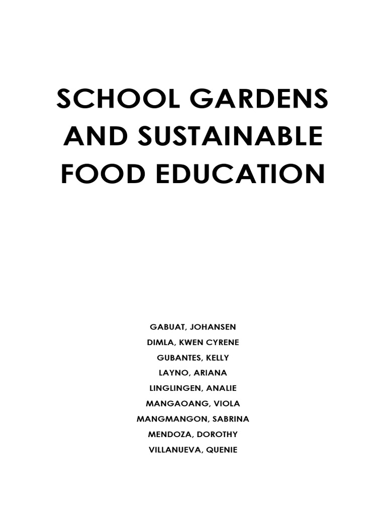 School Gardens and Sustainable Food Education | PDF | Foods | Learning