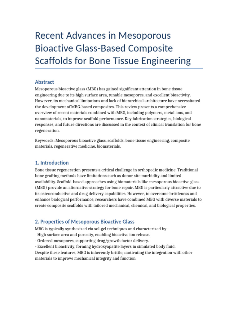 MBG_Composite_Scaffolds_Review | PDF | Tissue Engineering | Biomaterial