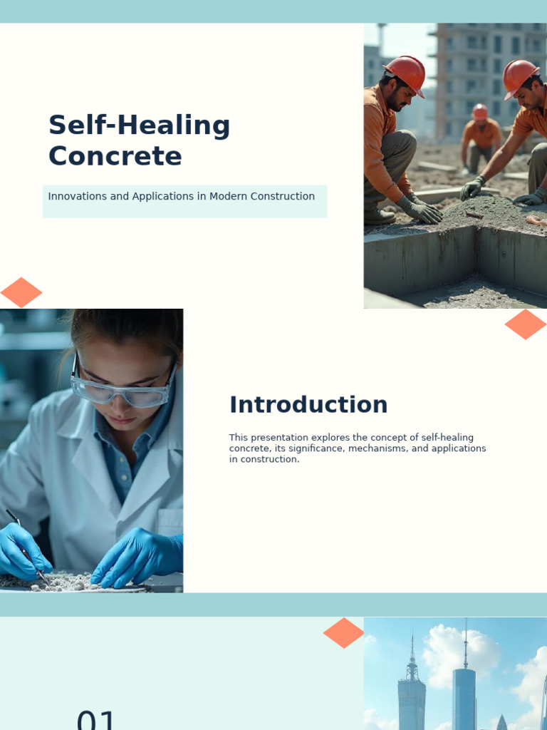 Self-Healing Concrete (1) (1) | PDF | Concrete | Infrastructure
