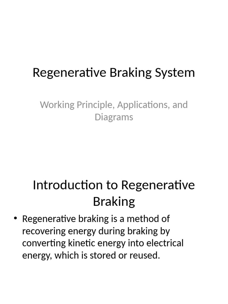 Regenerative Braking | PDF