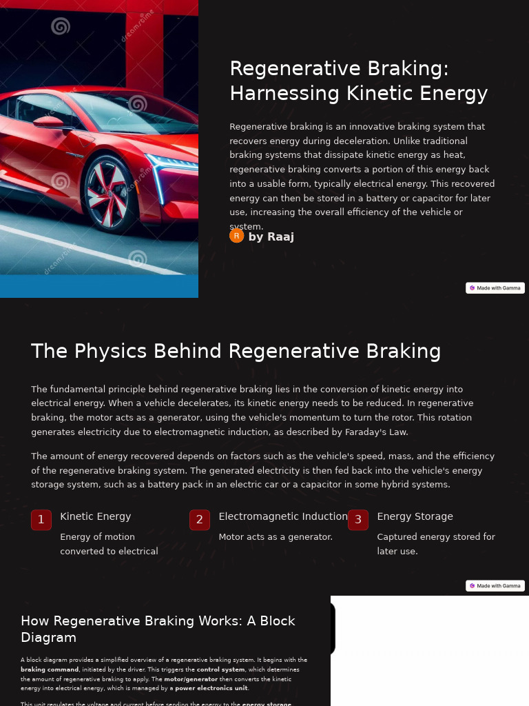 Regenerative Braking Harnessing Kinetic Energy | PDF | Brake ...