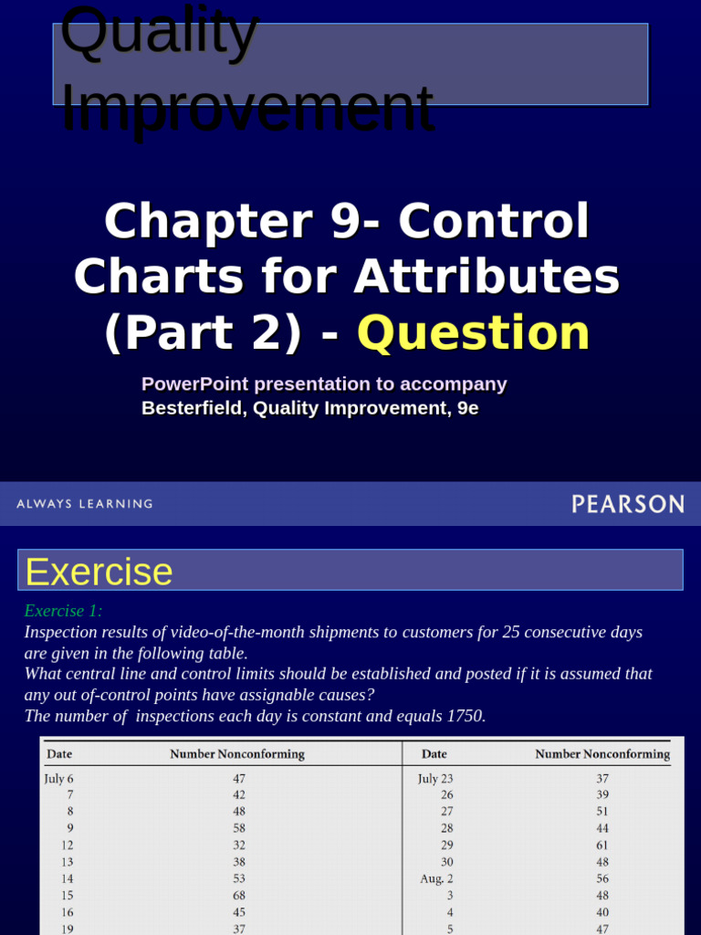 Control Charts for Attributes_Part 2_Question | PDF