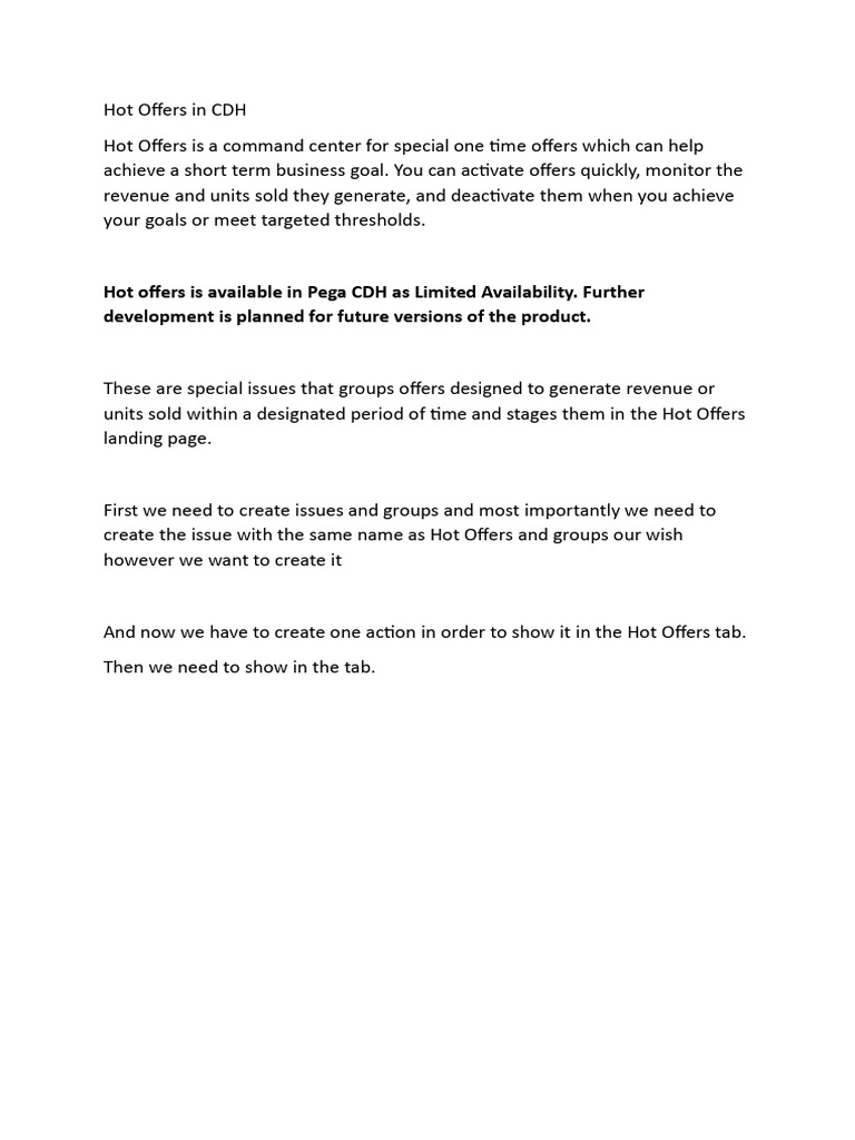 Hot Offers in Pega CDH | PDF