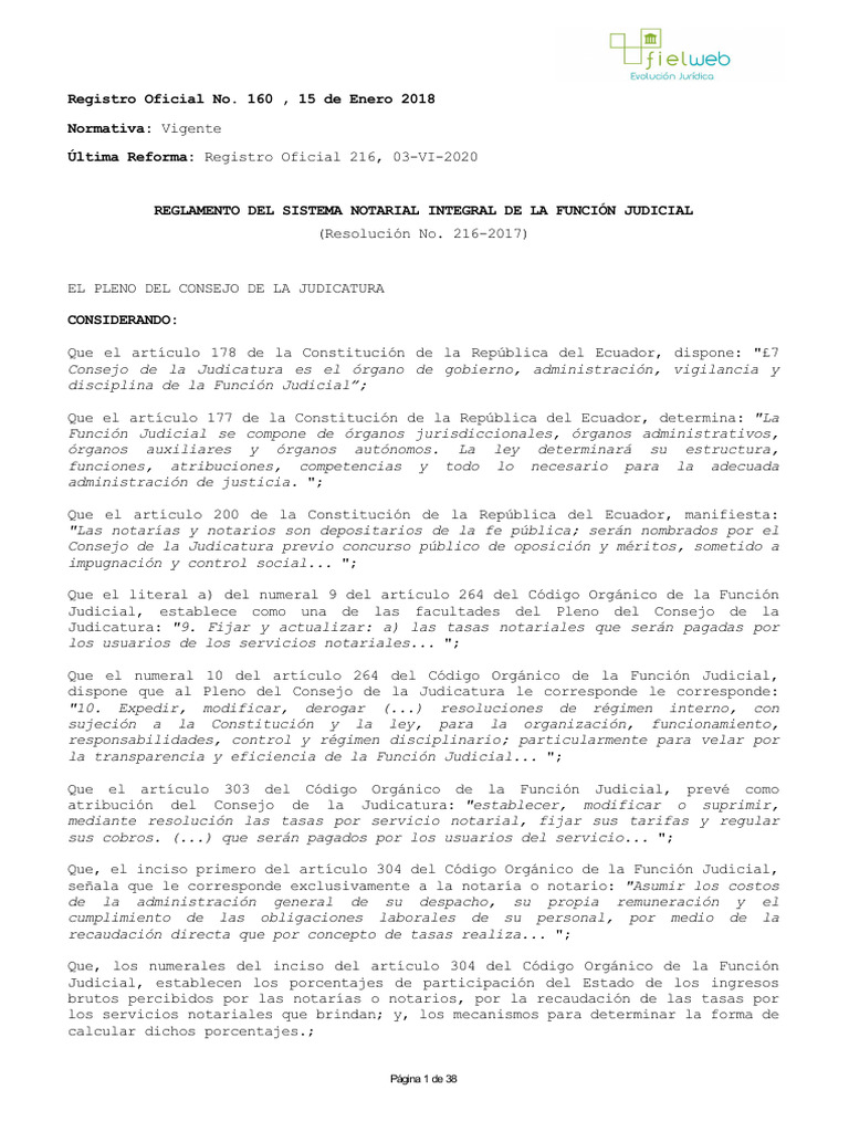 Reglamento del Sistema Notarial Integral | PDF | Judicaturas ...