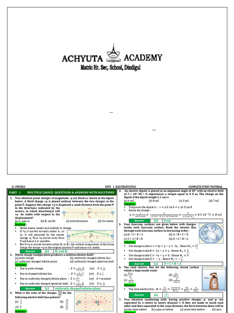 Xii Physics Material Physics Final 24-25 | PDF | Magnetic Field | Capacitance