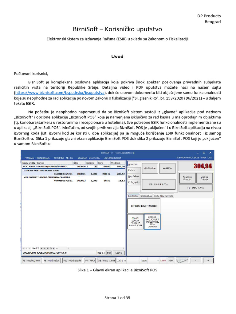 BizniSoft POS ESIR | PDF