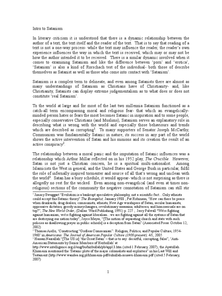 Intro To Satanism | PDF | Satanism | Witchcraft