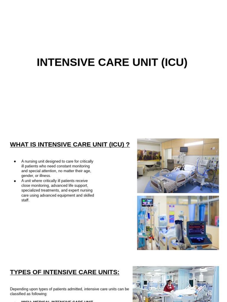ICU PRESENTATION | PDF | Intensive Care Unit | Hospital