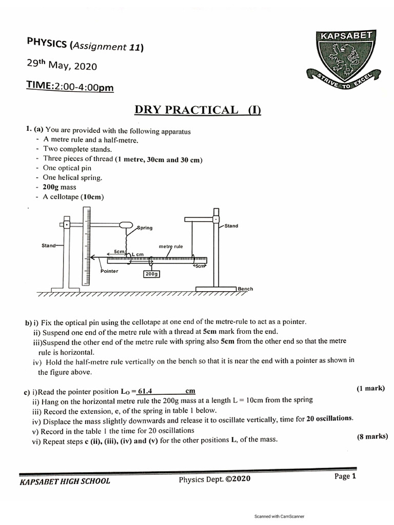 PHYSICS (Assignment 11) May 2020 | PDF