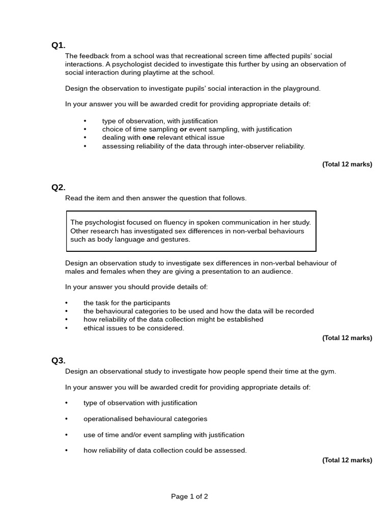 Plan A Study Qs | PDF | Experiment | Nonverbal Communication