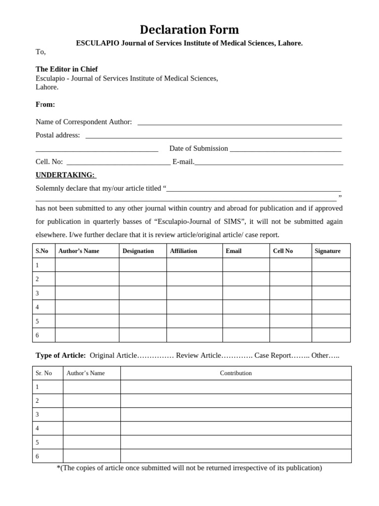 Declaration Form 2022-23 | PDF