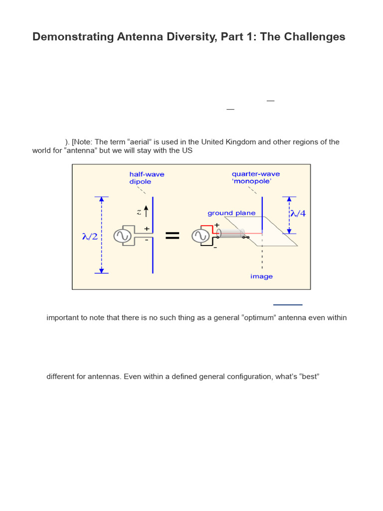 A Guide to Antenna Diversity Challenges | PDF | Antenna (Radio) | Radio ...