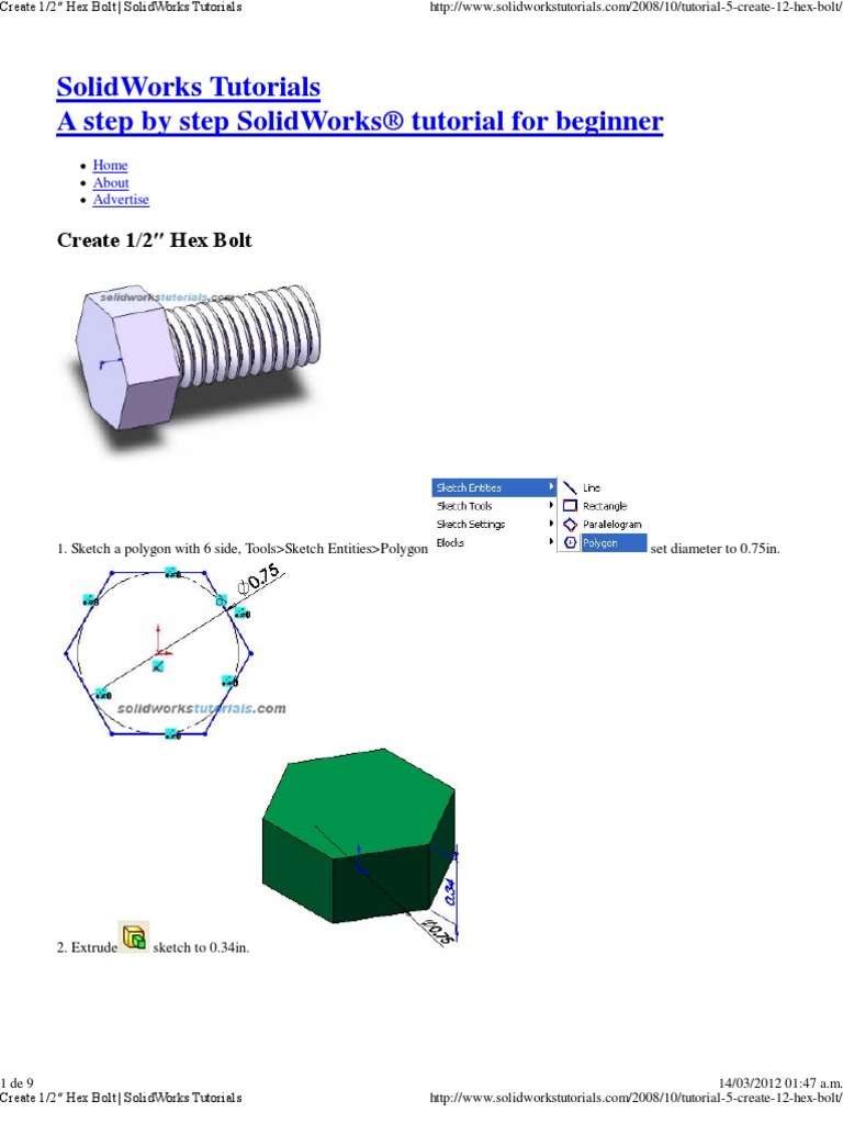 Solidworks Drawings Of Bolts