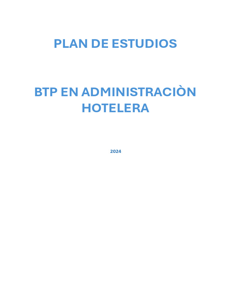 Plan Estudios BTP AH - 31-10-2024 | PDF