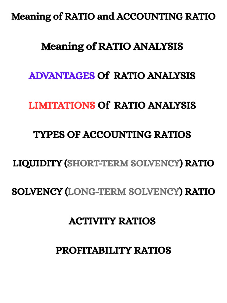 Meaning of RATIO and Accounting RATIO | PDF