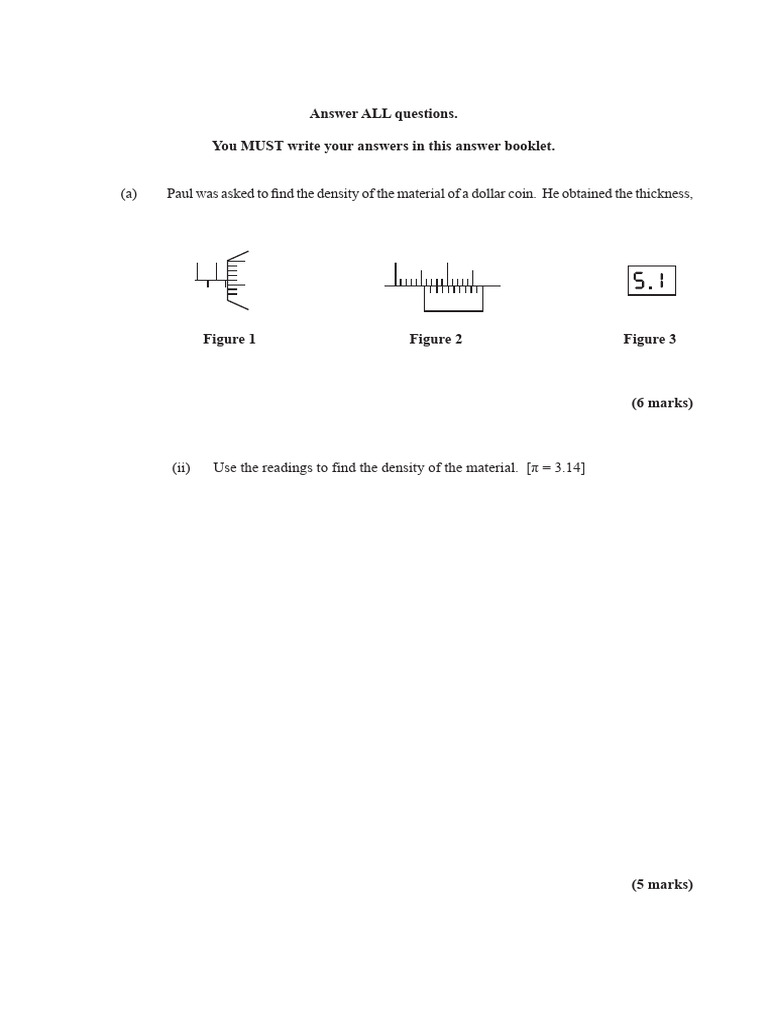 Past Paper - Physical Quantities | PDF | Density | Physical Quantities