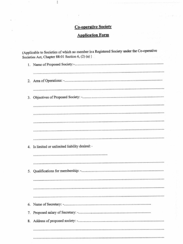 CO-OPERATIVE-SOCIETY-APPLICATION-FORM | PDF