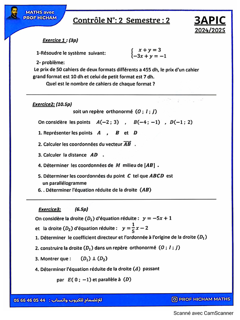 Correction Contrôle 2 S2 | PDF