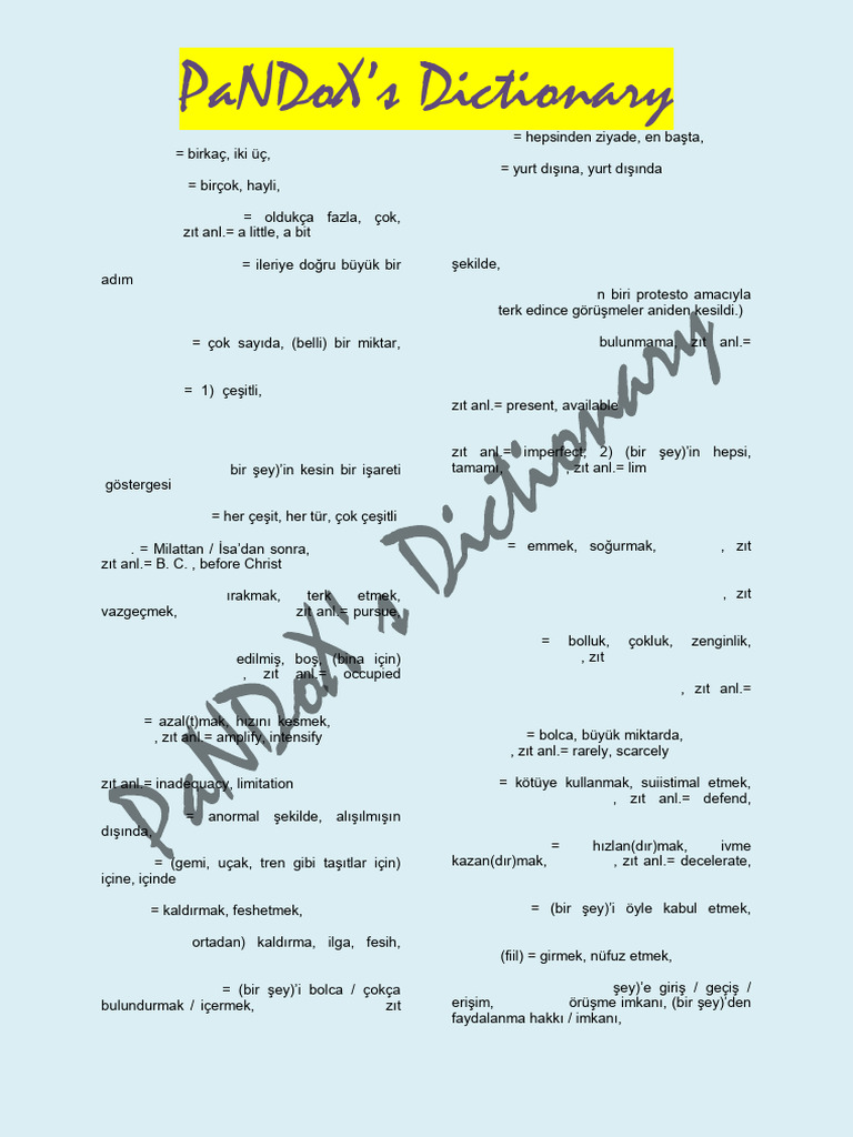 PaNDoX - S Sözlük | PDF