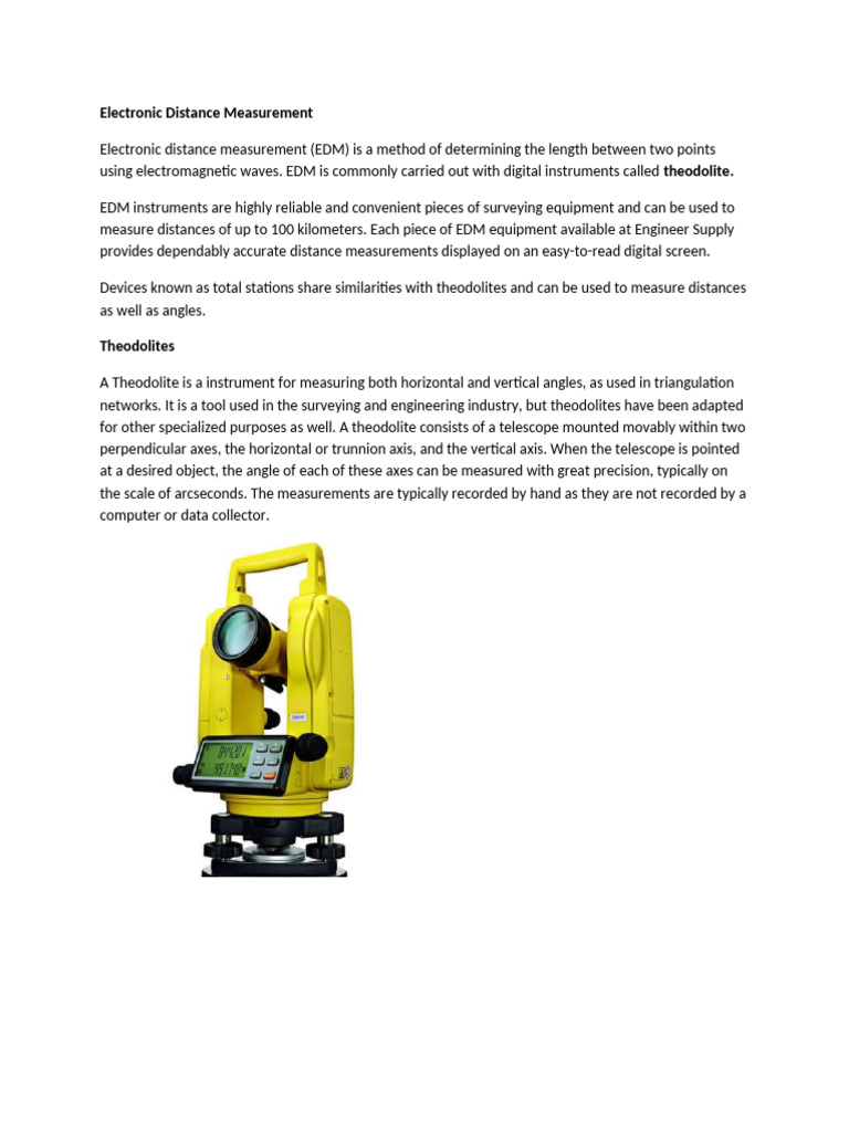 EDM Techniques in Modern Surveying | PDF