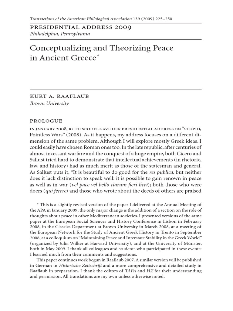 Peace Theories in Ancient Greece | PDF | Ancient Greece | Sparta