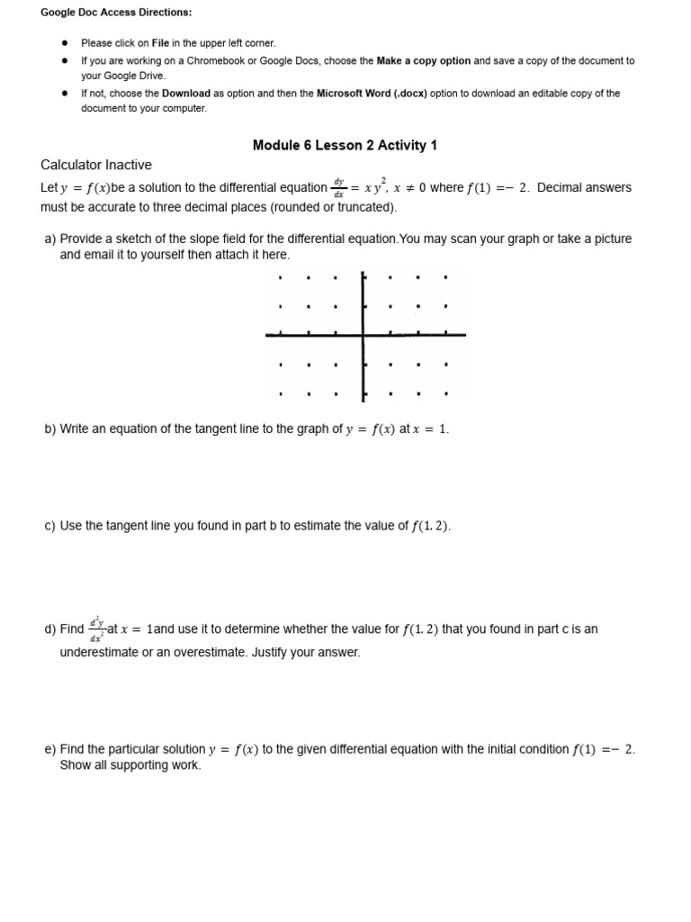 Module Six Lesson Two Activity One | PDF