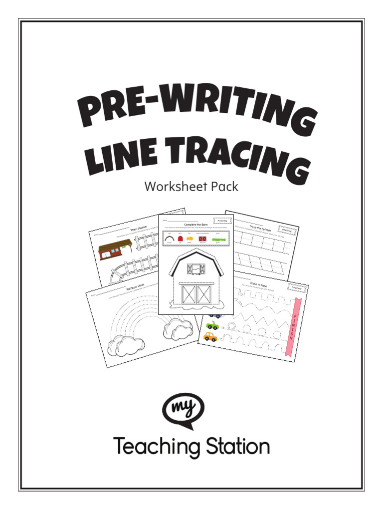 Prew Writing Tracing Worksheet Pack Color | PDF
