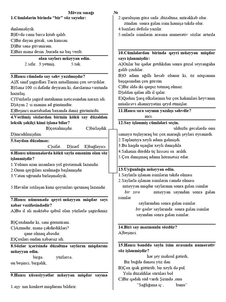 12) MS SAY 2 Paylaşmaq Qadağandır. | PDF