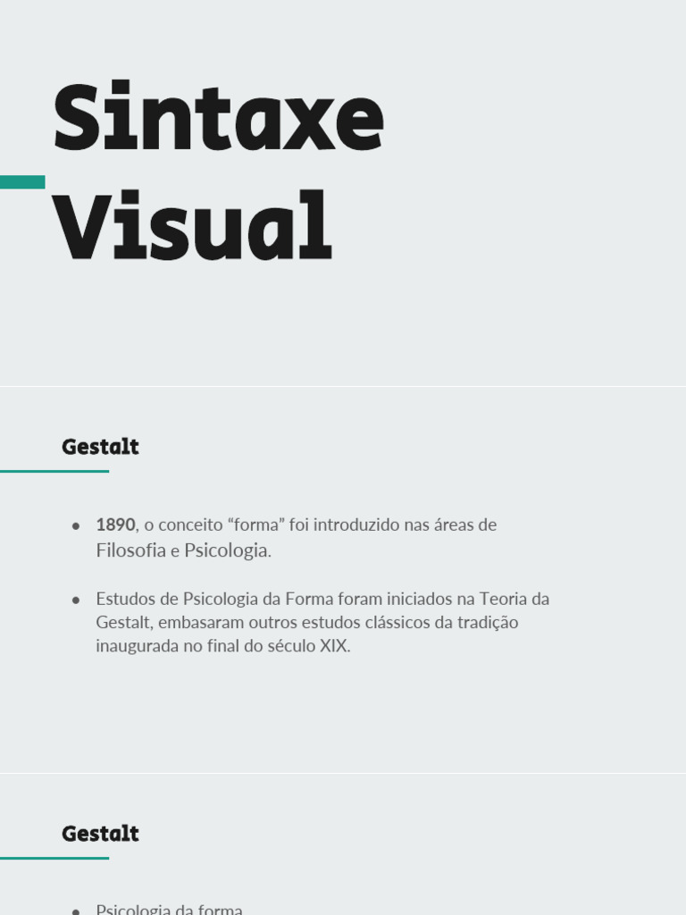 Teoria da Gestalt e Percepção Visual | PDF | Psicologia | Conceitos ...