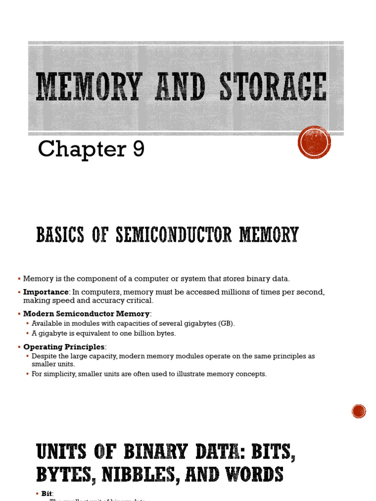 Chapter 9 Memory and Storage | PDF | Dynamic Random Access Memory | Random Access Memory