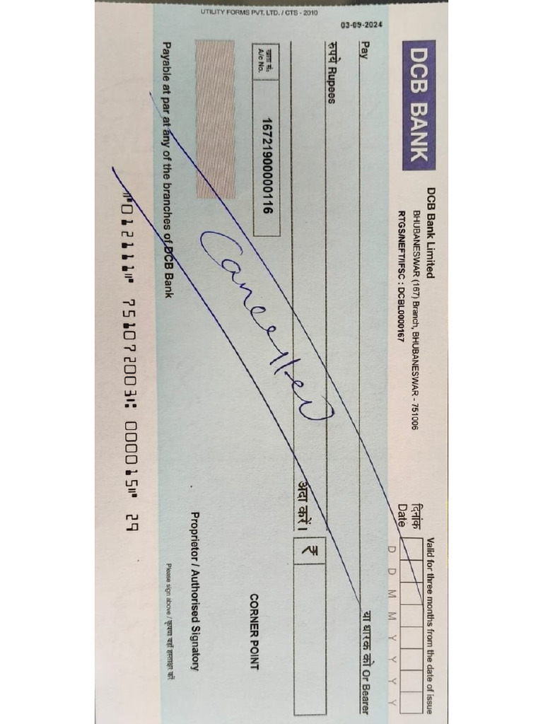 Cancel Cheque Cornor | PDF
