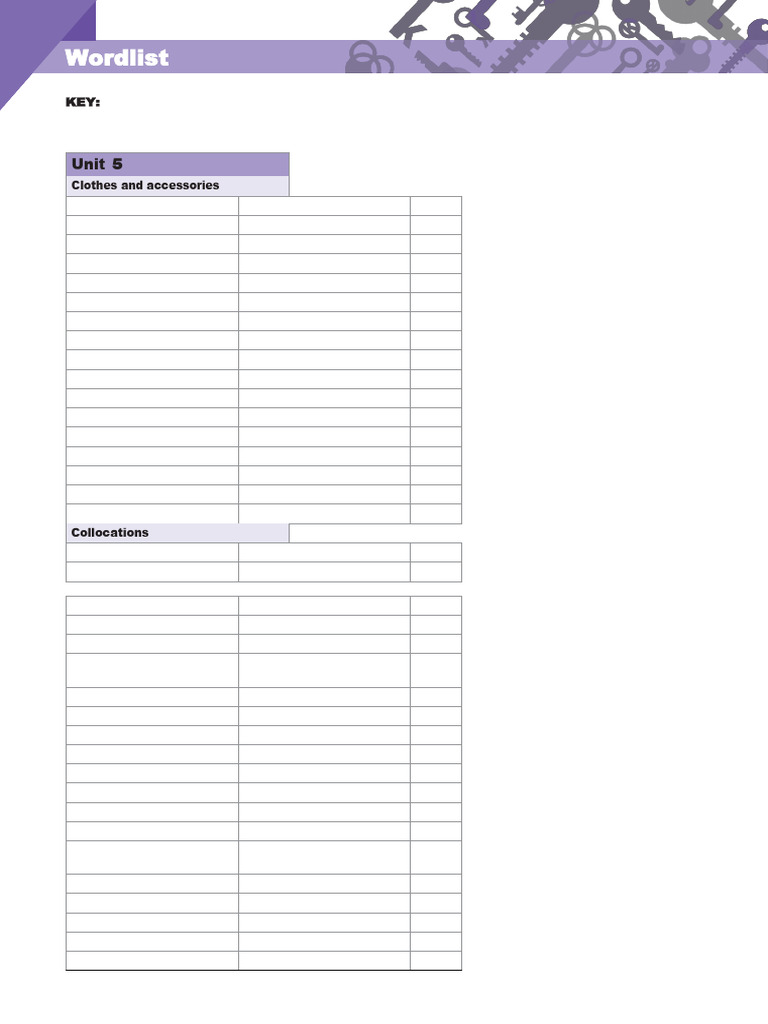 Wordlist 2º Bach - Unit 5 | PDF