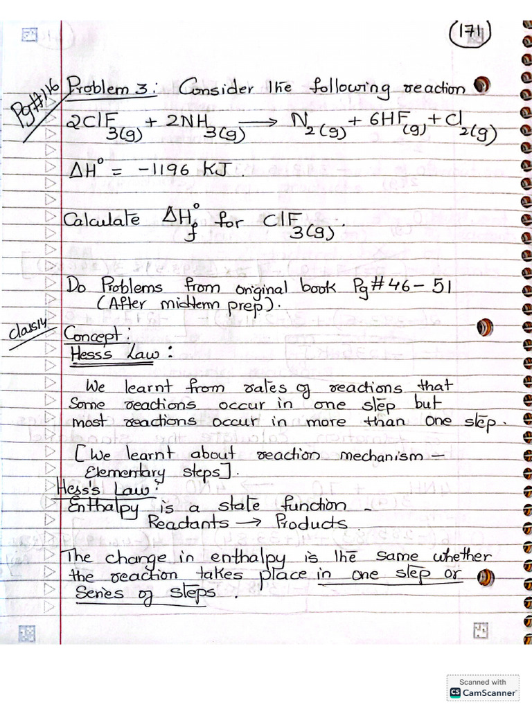 Thermodynamics Notes 2 - Hess's Law and Enthalpy of Solutions | PDF