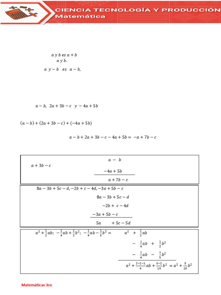 Tema 2 Suma Algebraica | PDF | Matemáticas | Álgebra abstracta