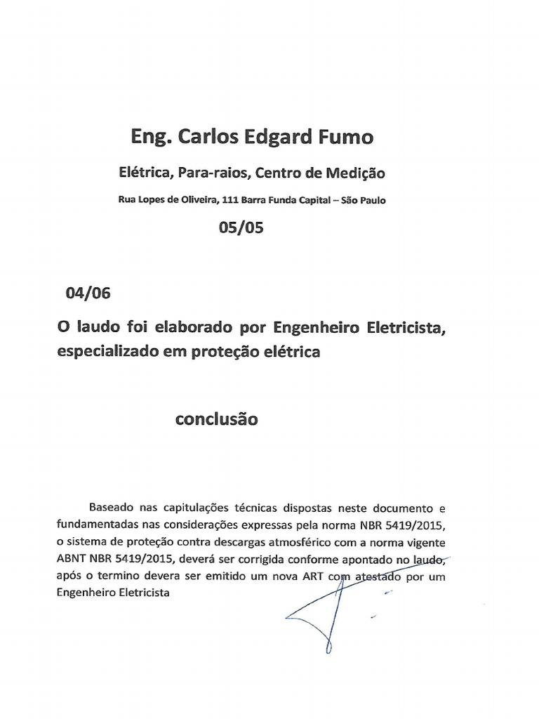 Laudo Técnico SPDA - 5 | PDF